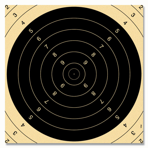 Gewehrscheibe Einsteckspiegel - 300m ISSF - Blackhole